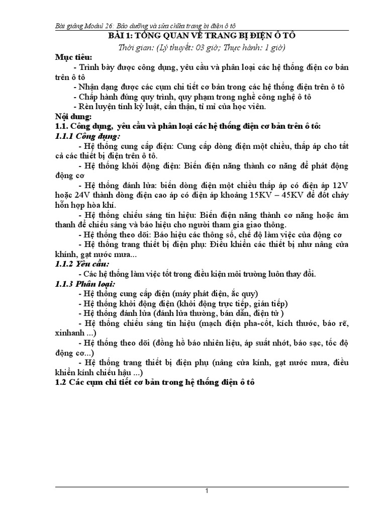 Ttcm Điện Oto | PDF