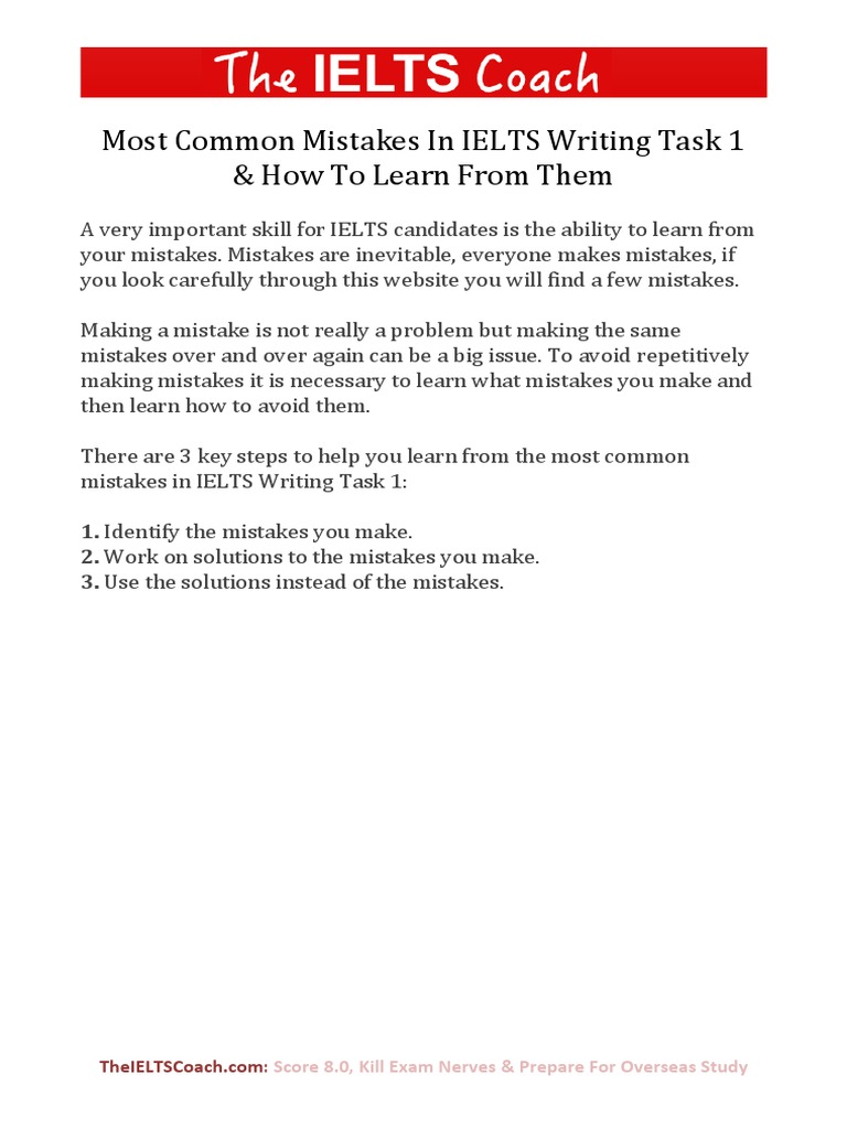 Most Common Mistakes in IELTS Writing Task 1 How To Learn From Them ...