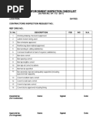 Checklist For Reinforcement | PDF