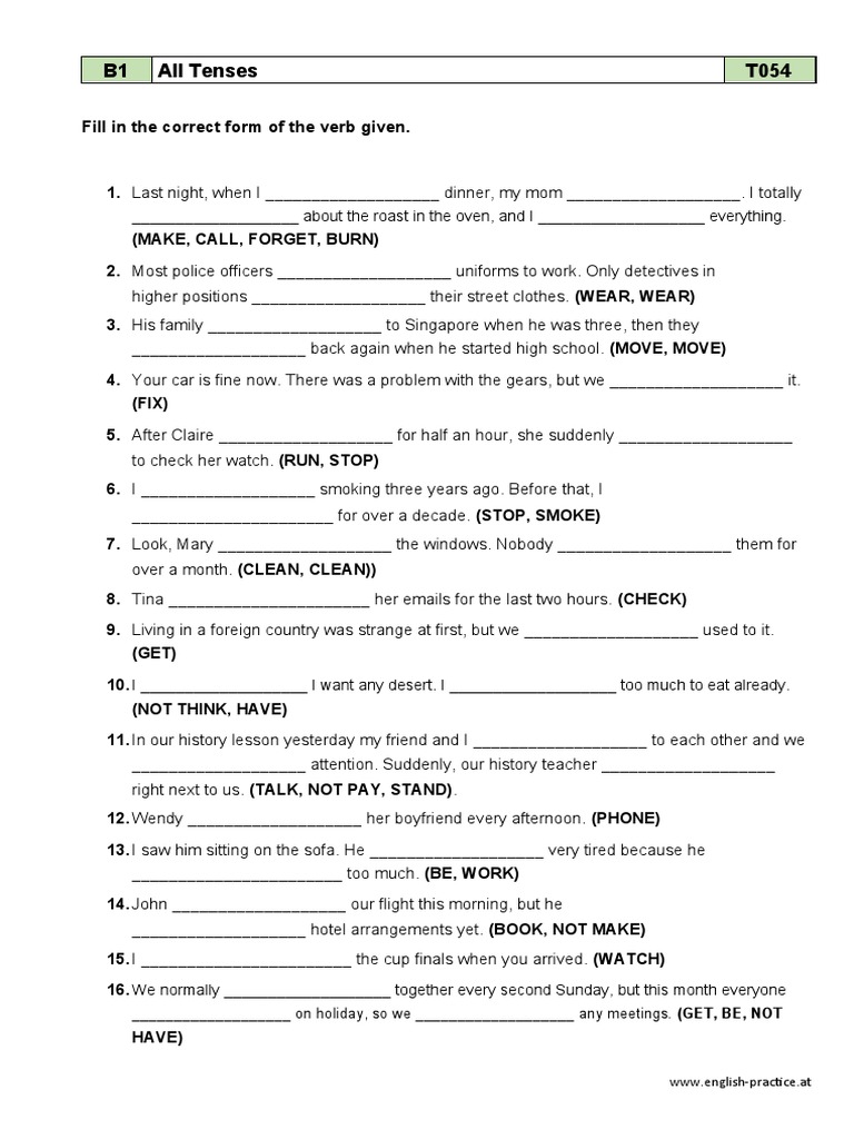 A Test English All Tenses 1 | PDF