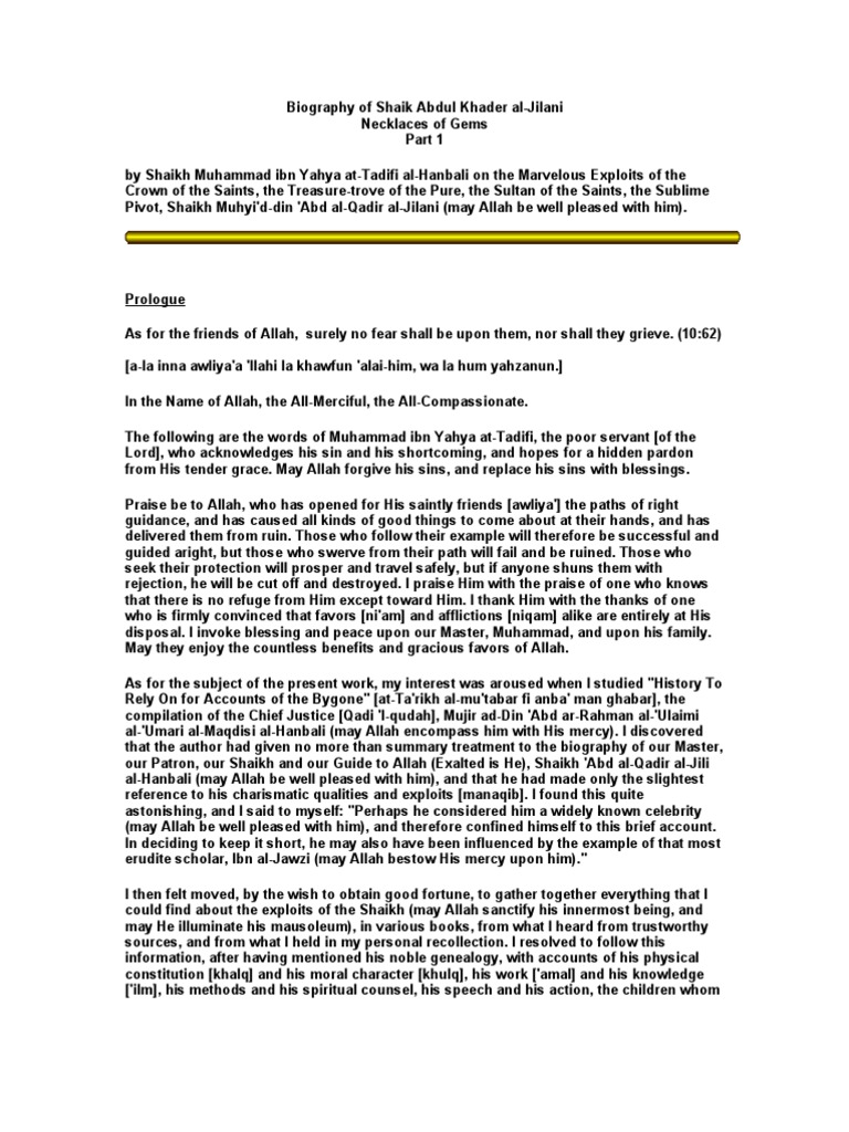 Biography Of Shaik Abdul Khader Al Pdf Hadith Ali