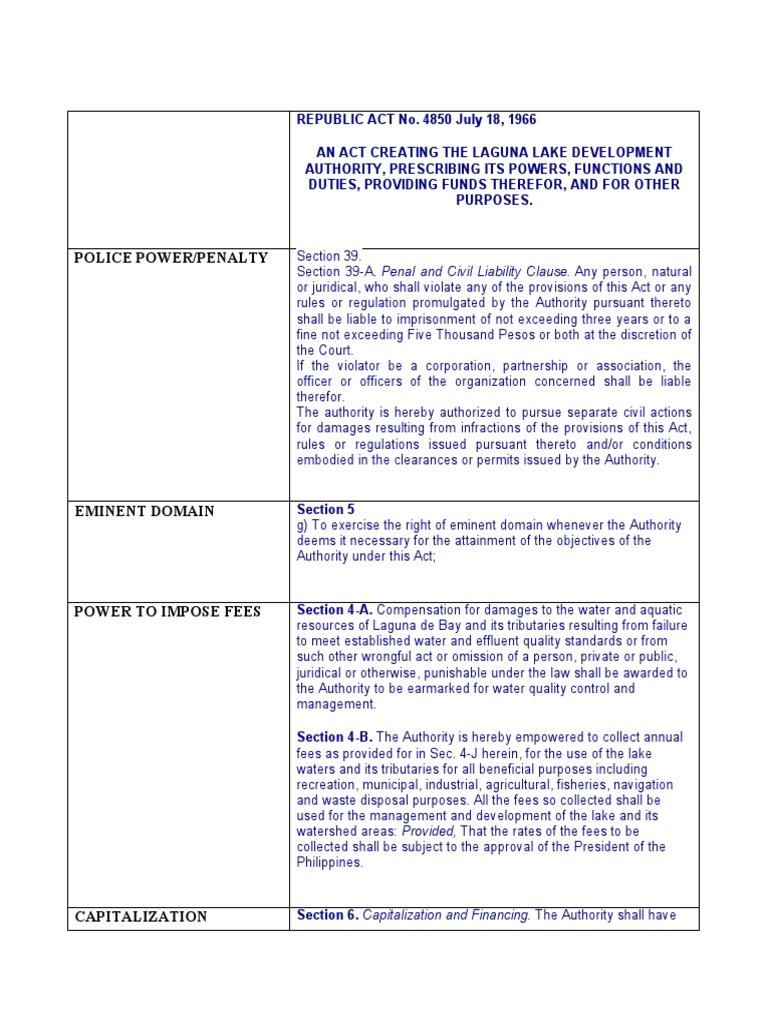 Ra-4850 Laguna Lake Development Authority | PDF | Preferred Stock | Stocks