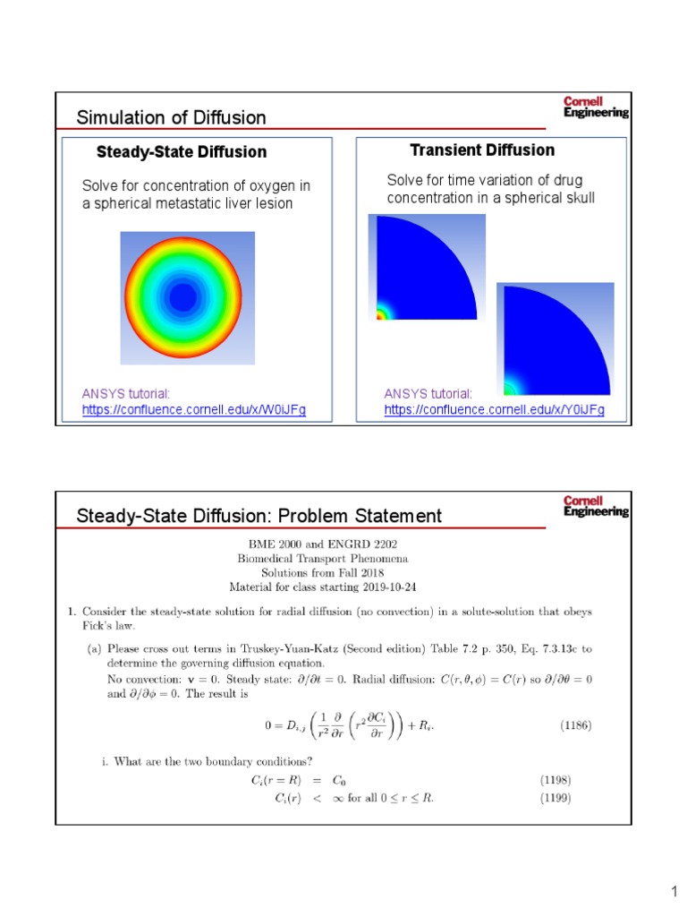 Simulation of Diffusion: Steady-State Diffusion Transient Diffusion ...