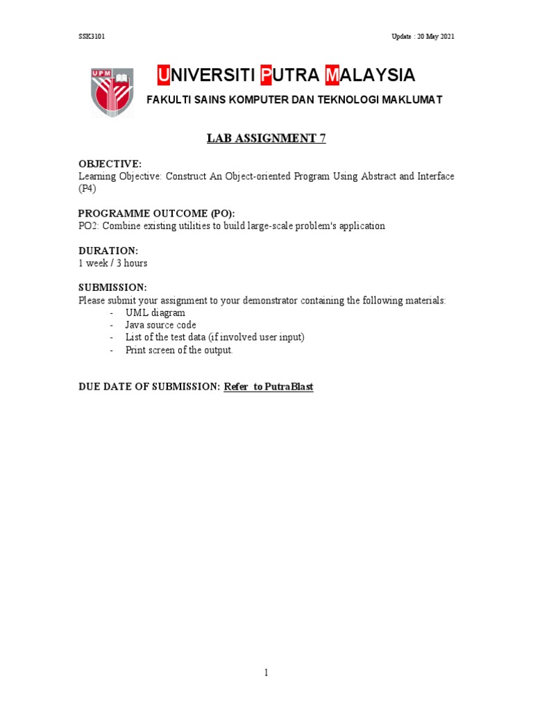 Lab7-Abstract Class and Interface | PDF | Method (Computer Programming) | Class (Computer ...