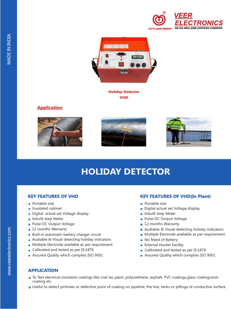 VHD Holiday Detector | PDF | High Voltage | Voltage