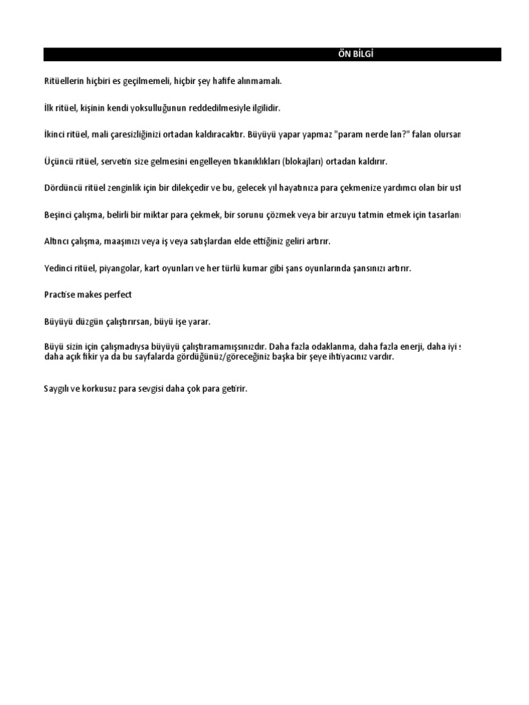 7 Occult Money Rituals - Notlar | PDF