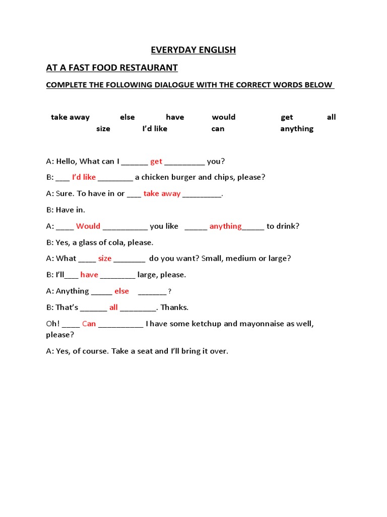 Everyday English Answer Key | PDF