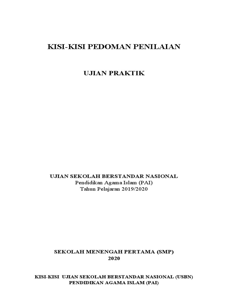 Kisi Ujian Praktik PAI SMP MTs | PDF