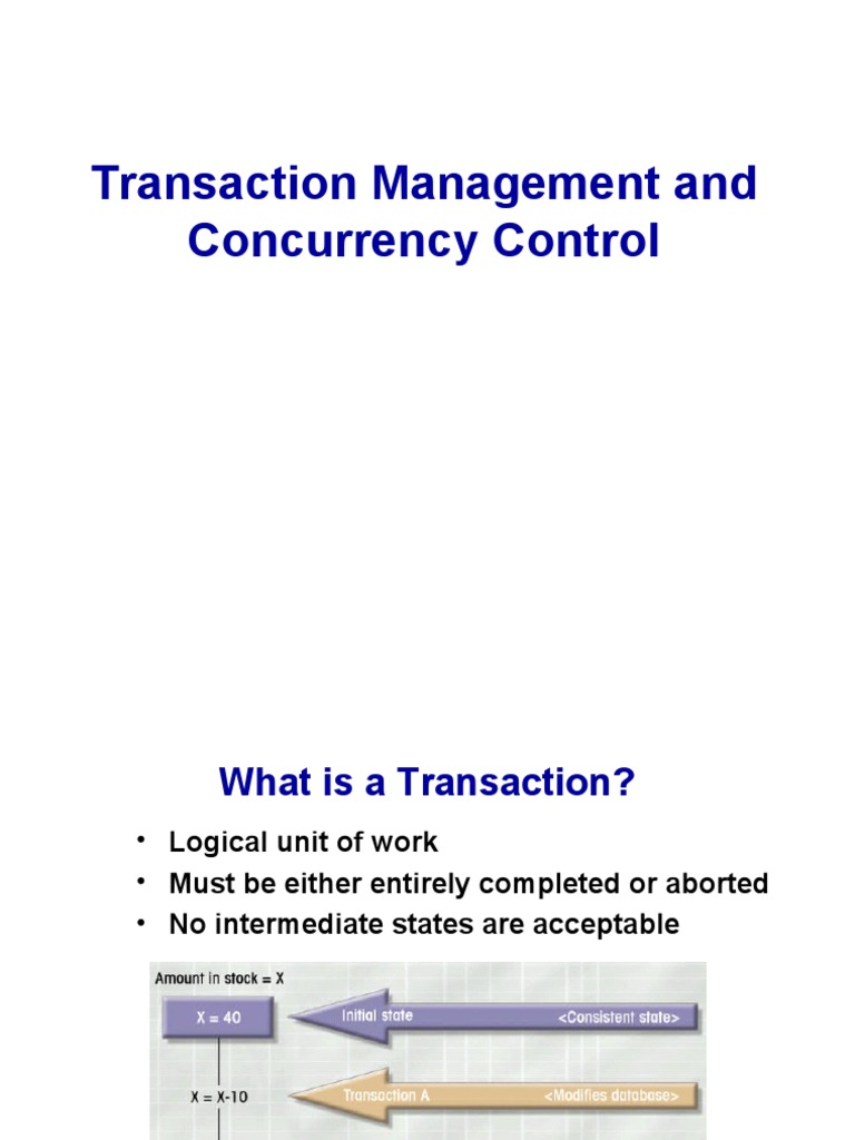 Transaction Management And Concurrency Control Pdf Database Transaction Databases