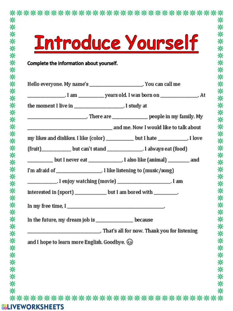 Introduce Yourself Complete Text | PDF