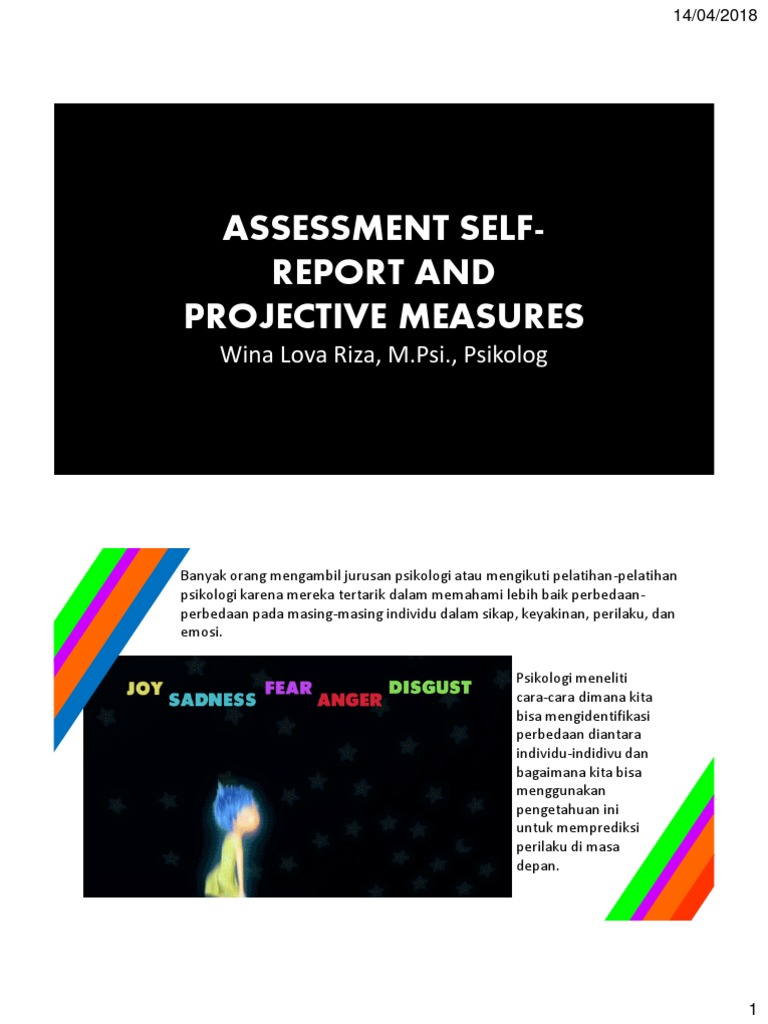 7 - Assessment Self-Report and Projective Measures | PDF