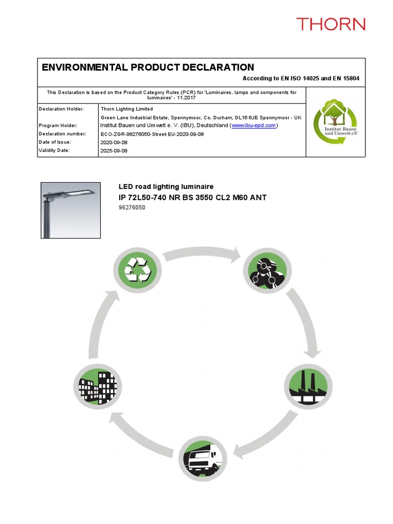 Environmental Product Declaration: IP 72L50-740 NR BS 3550 CL2 M60 ANT ...