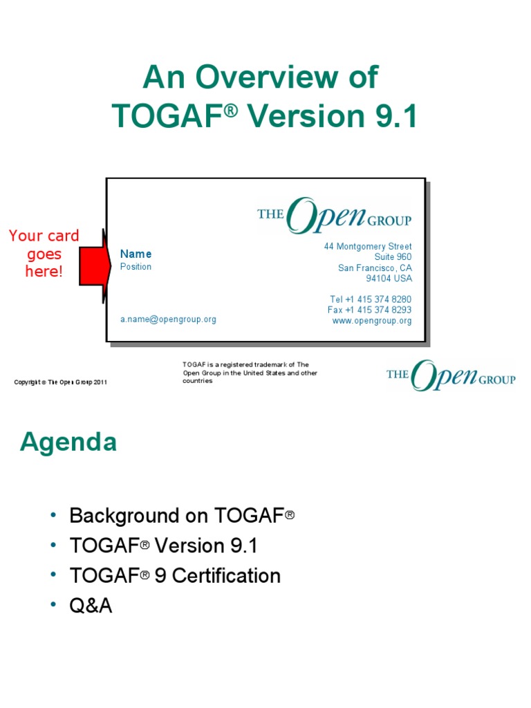 An Overview of Togaf: Your Card Goes Here! | PDF | Information Science ...
