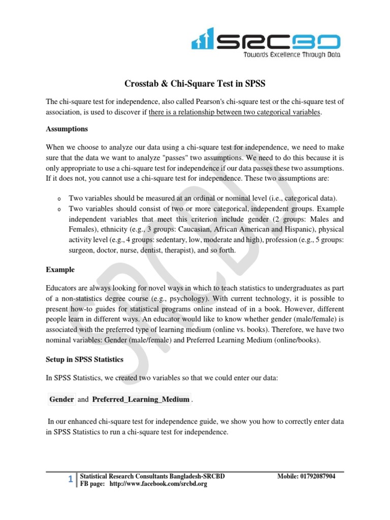 Crosstab & Chi-Square Test in SPSS | PDF | Statistics | Scientific Method