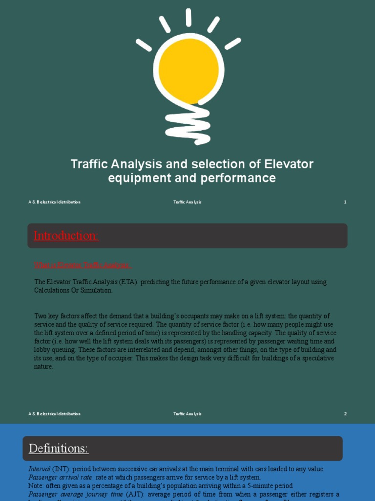 Elevator Traffic Analysis Overview | PDF | Elevator | Transport