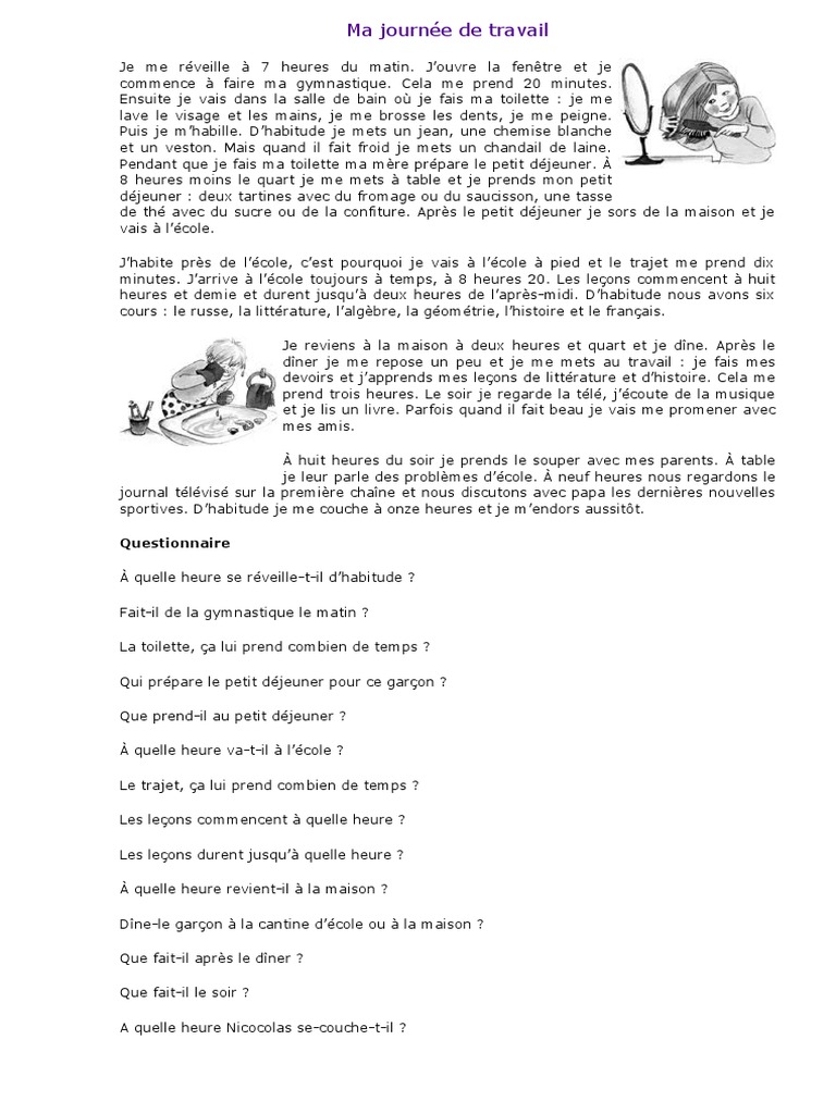 Journée Typique d'un Écolier | PDF | Nourritures