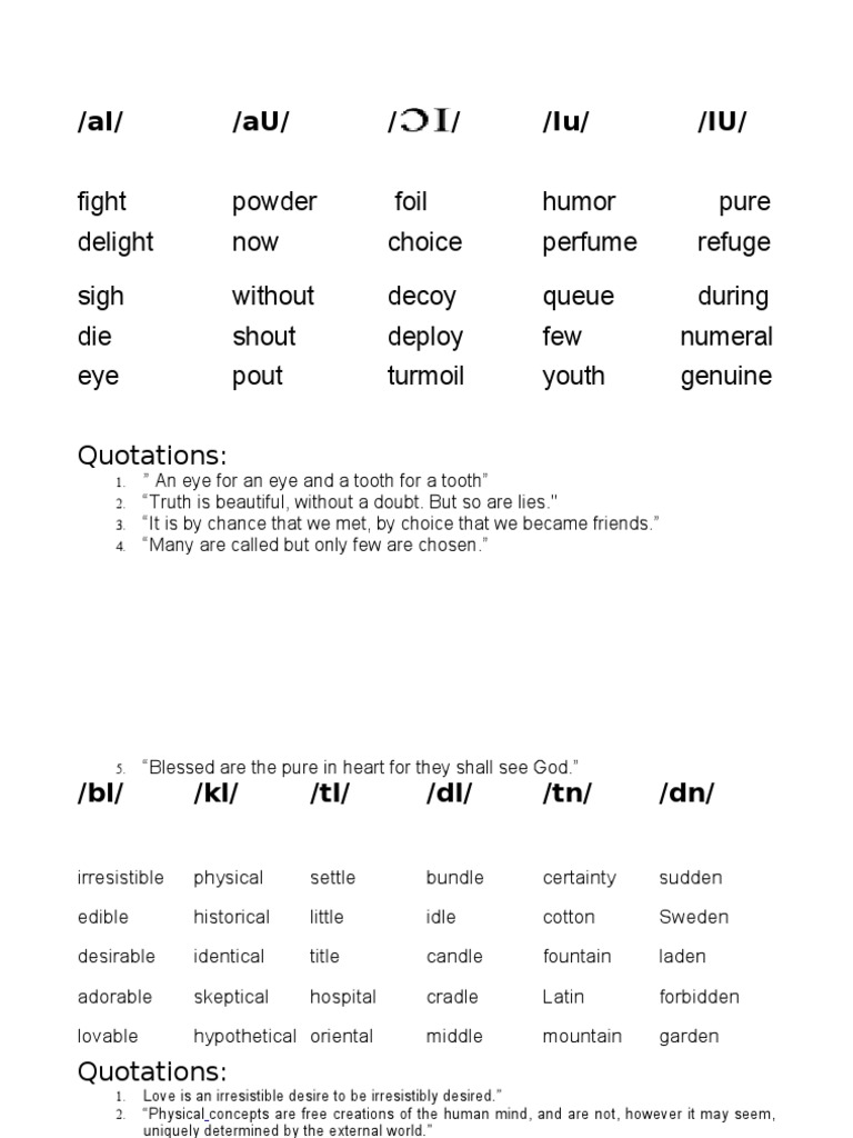 ai/ /au/ / / /iu/ /IU | PDF | Young Adult