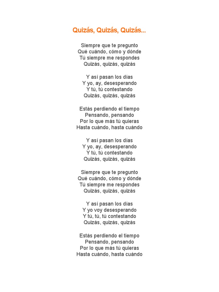 Letra Quizas | PDF