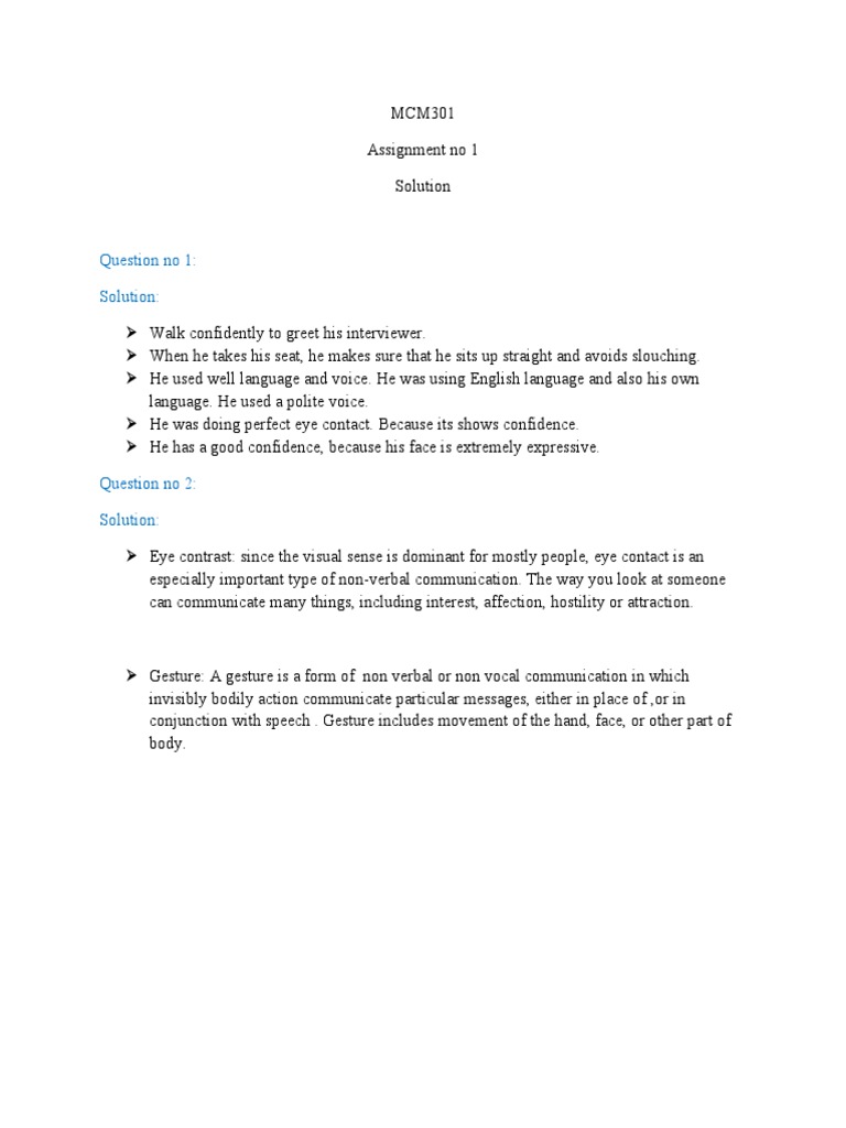 MCM301 Assignment No 1 Solution. | PDF