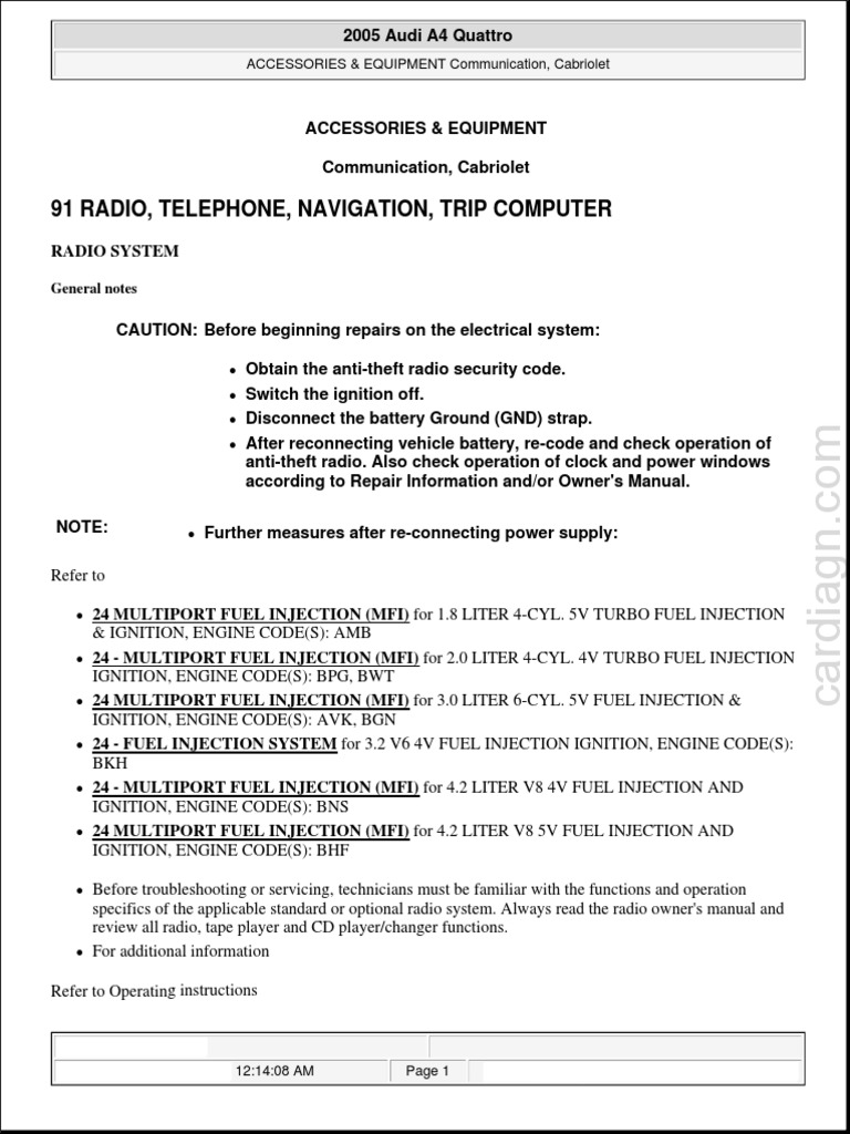Audi A4 COMMUNICATION | PDF | Loudspeaker | Audi