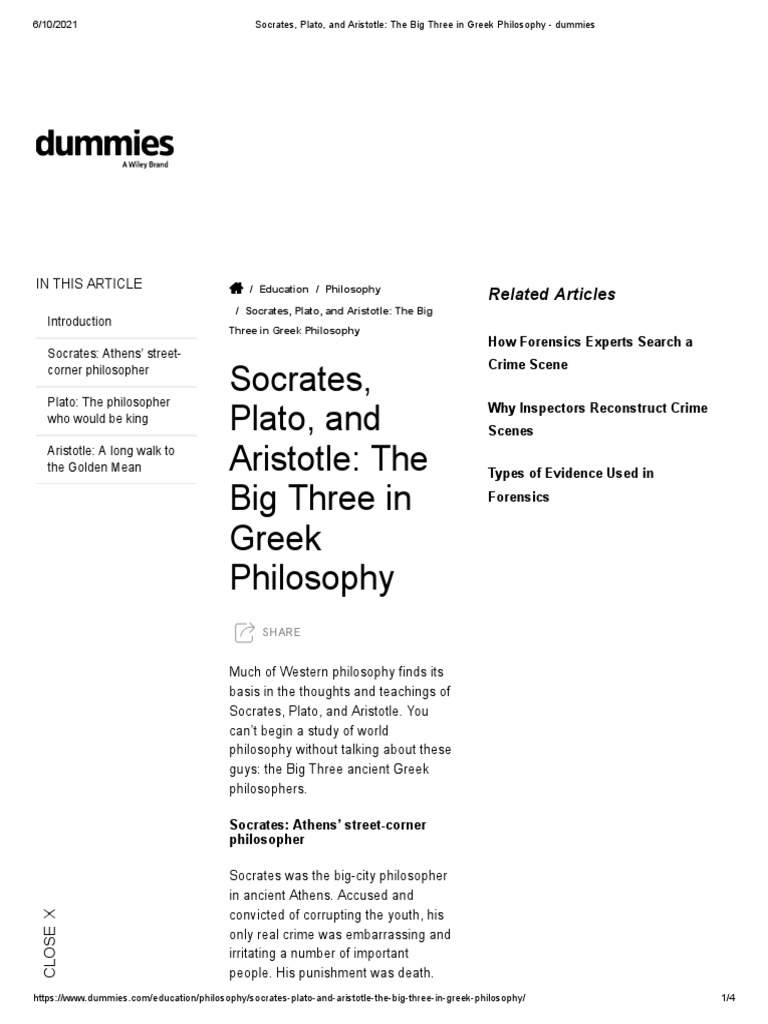 Socrates, Plato, and Aristotle - The Big Three in Greek Philosophy ...