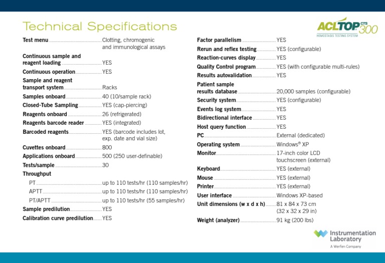 ACL TOP 300 Specifications Sheet | PDF | Information Age | Human ...