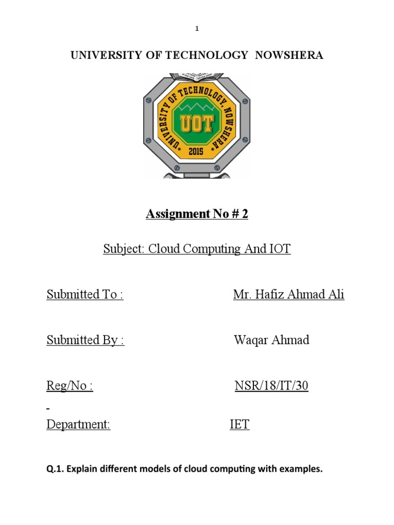 Cloud Computing Assignment-2 | PDF | Platform As A Service | Cloud ...