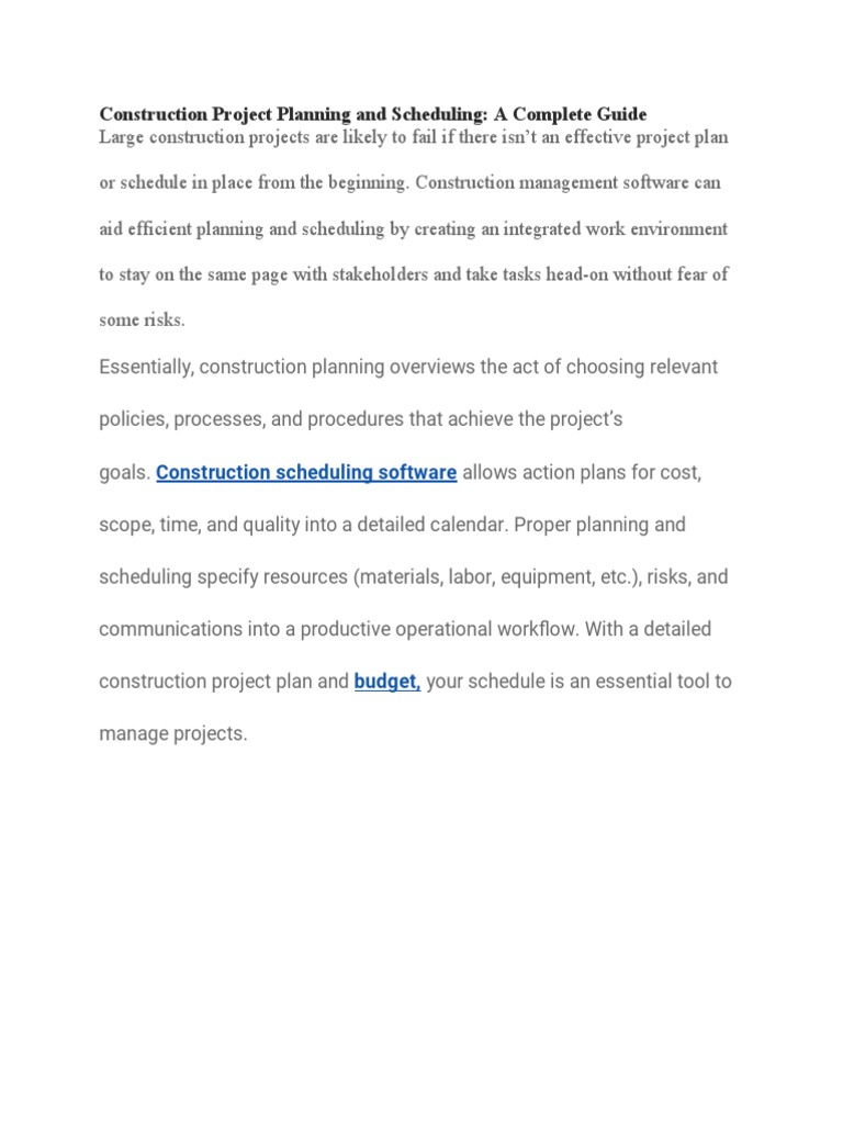 Construction Project Planning and Scheduling L4 | PDF | Project ...