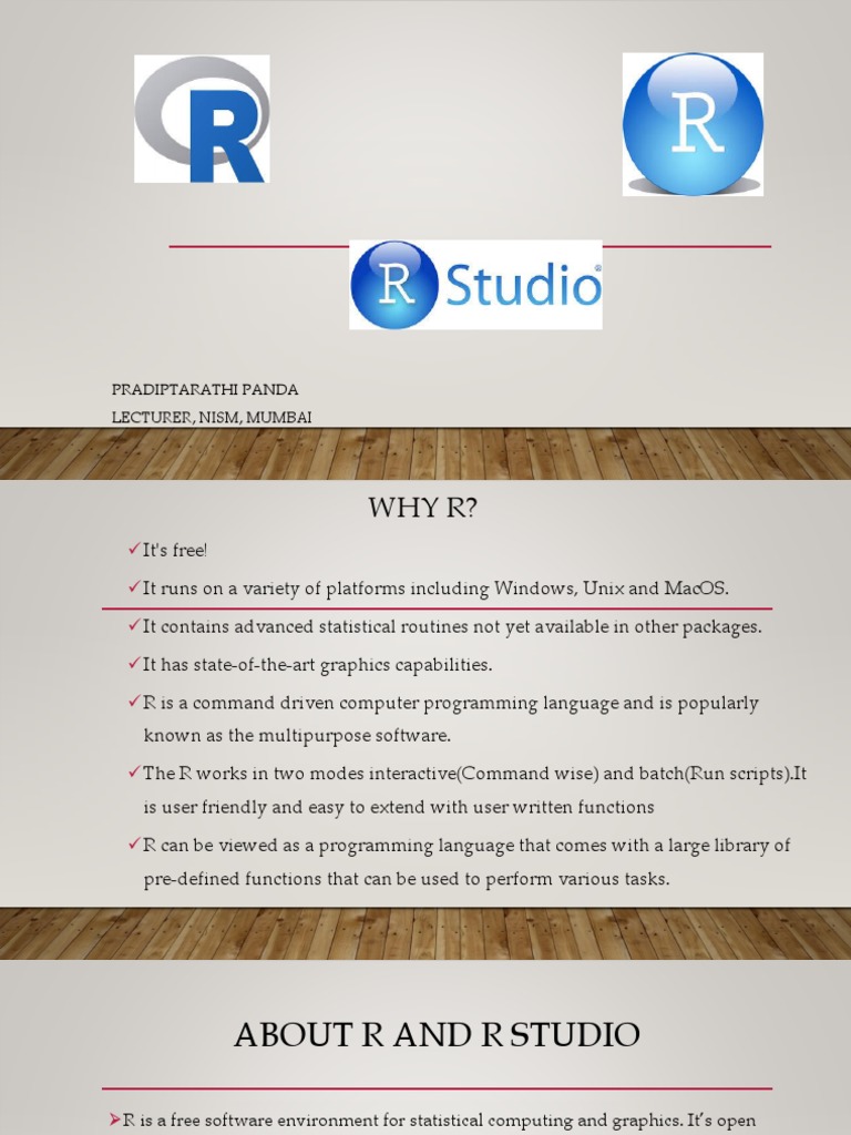 R and R Studio Introduction | PDF | R (Programming Language) | Library ...