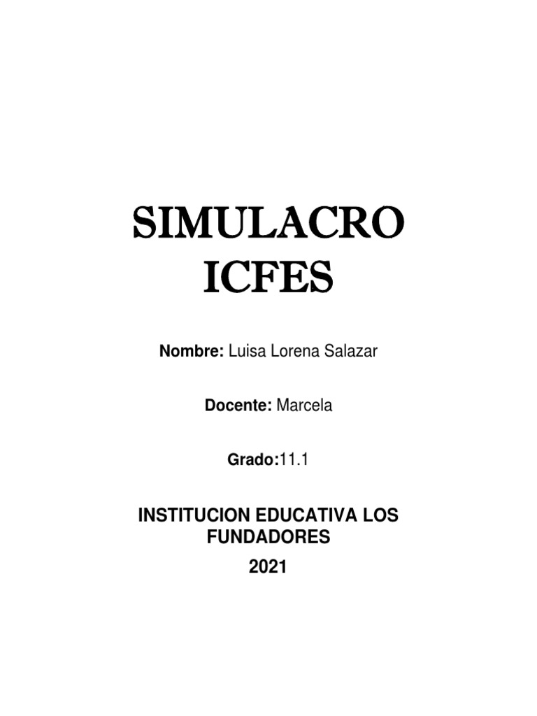 Simulacro Icfes | PDF | Salud y bienestar