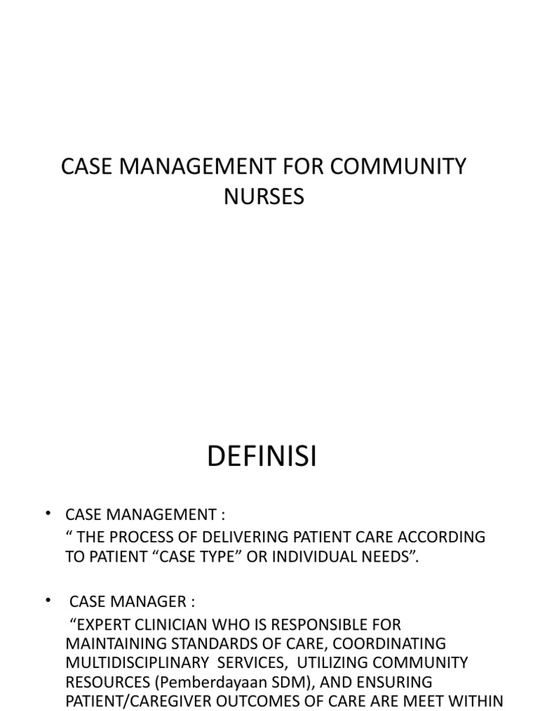 Case Management For Community Nurses | PDF | Preventive Healthcare ...