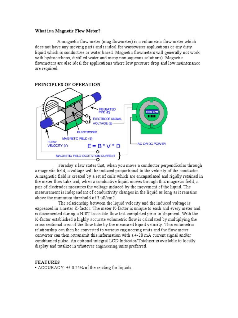 What Is A Magnetic Flow Meter | PDF | Flow Measurement | Electromagnetism