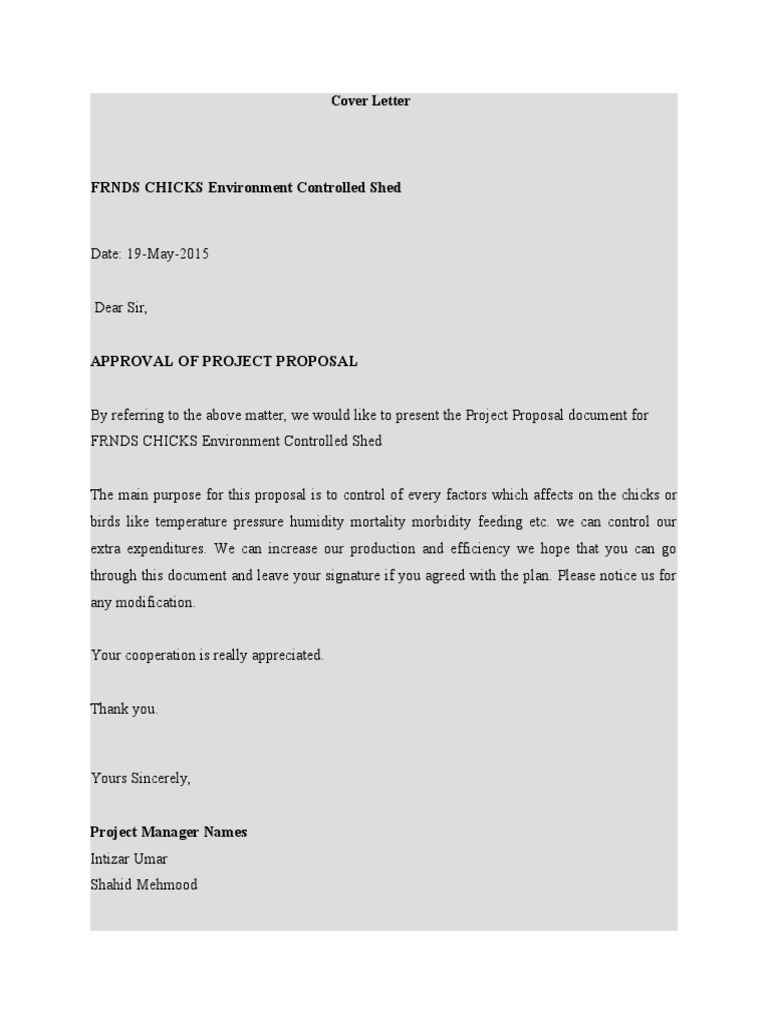 FRNDS CHICKS Environment Controlled Shed: Cover Letter | PDF | Broiler ...