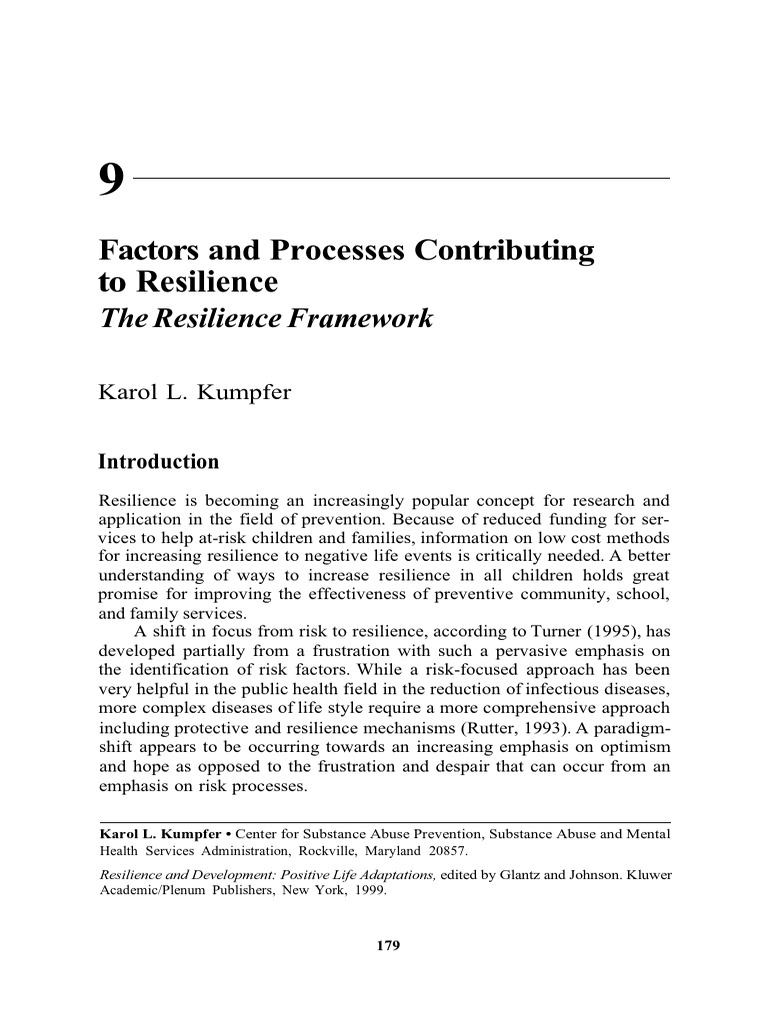 Factors and Processes Contributing To Resilience | PDF