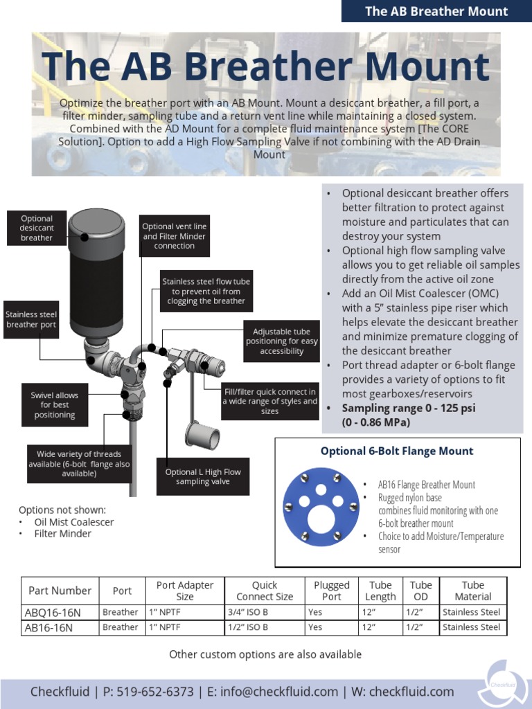 The Ab Breather Mount: Sampling Range 0 - 125 Psi (0 - 0.86 Mpa) | PDF ...