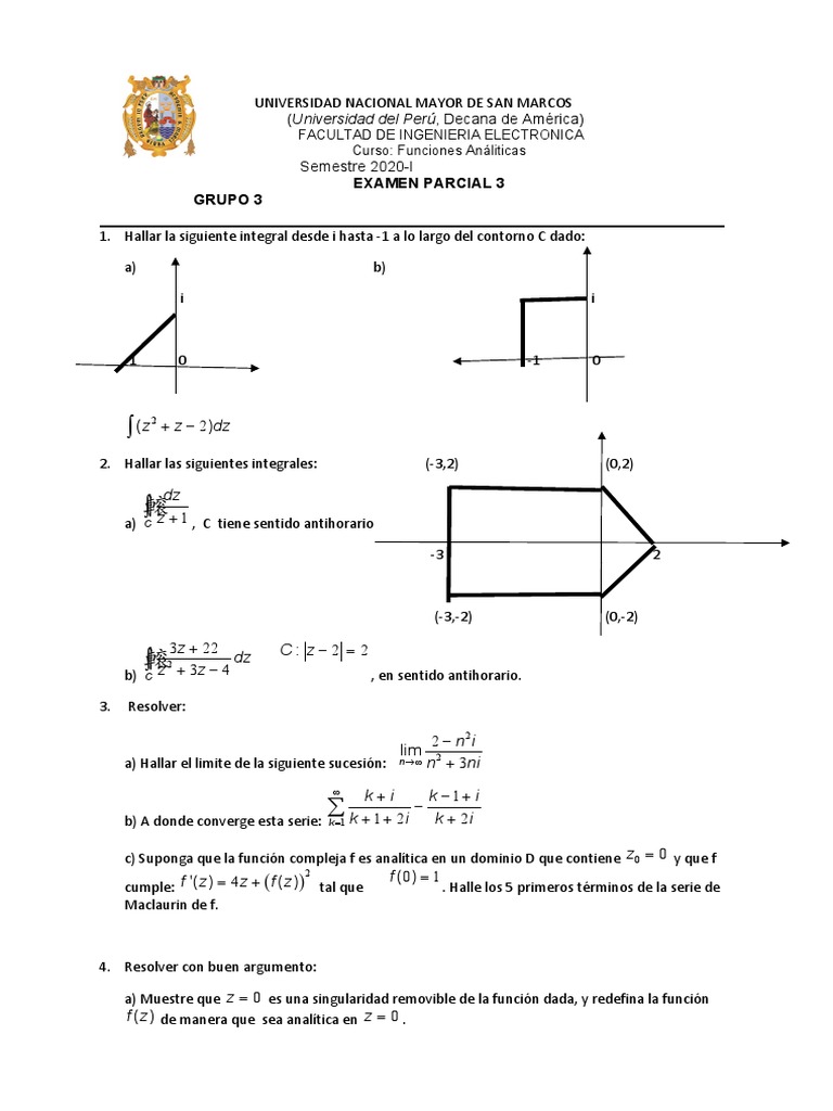Examen de Variable Compleja | PDF | Metodología filosófica | Conceptos matemáticos