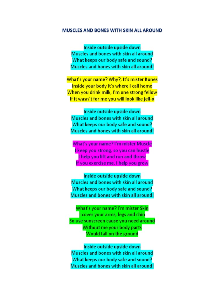 Muscles and Bones: Body Safety Song | PDF