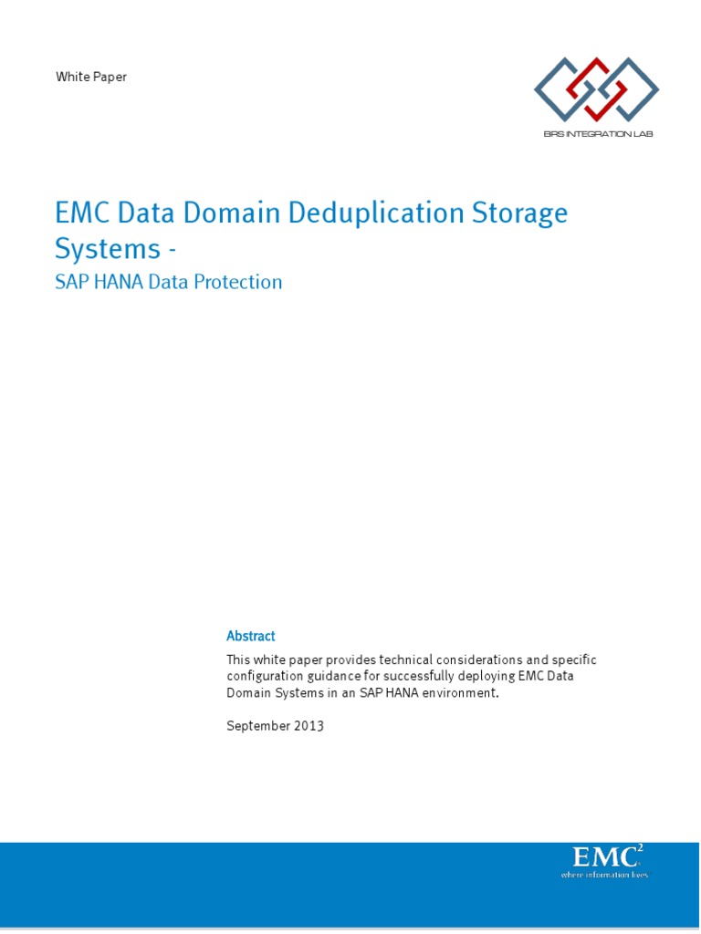 BRS SAP HANA NAS Data Protection Using Data Domain and NetWorker 11 | PDF | Backup | Computer ...