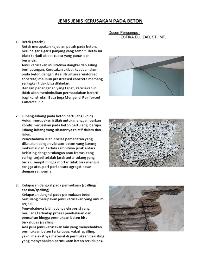 Jenis Jenis Kerusakan Pada Beton | PDF