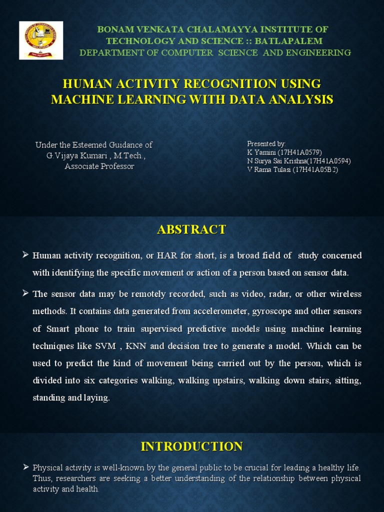 Human Activity Recognition Using Machine Learning With Data Analysis | PDF | Support Vector ...