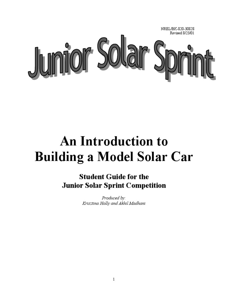 An Introduction To Building A Model Solar Car: Student Guide For The ...