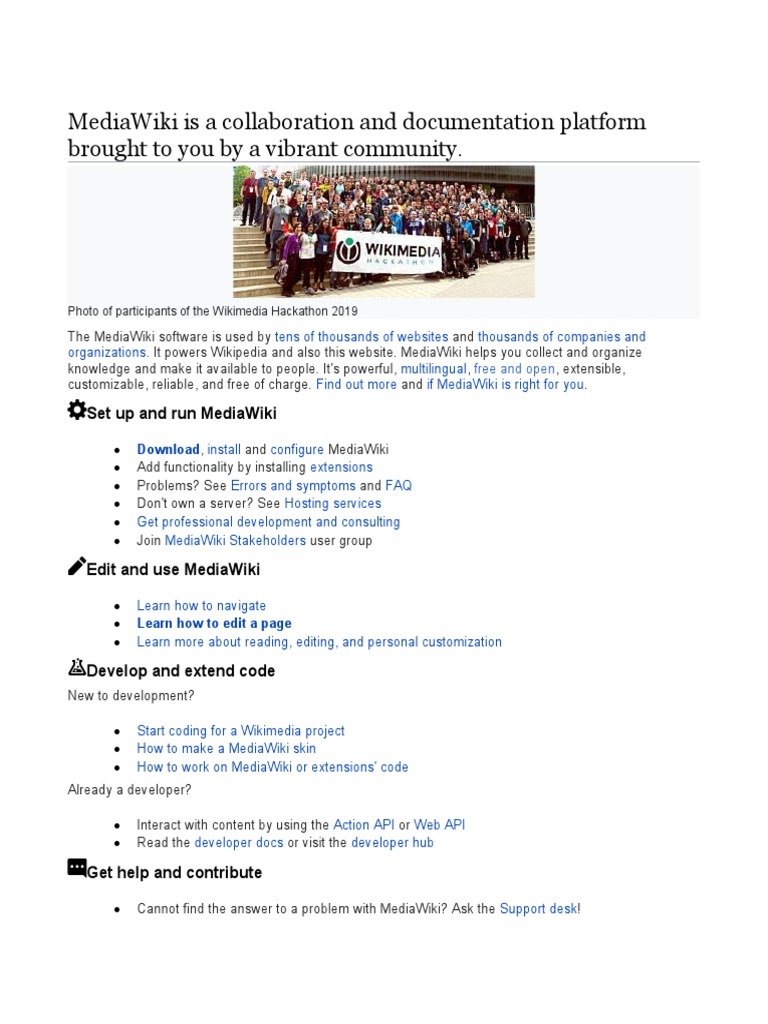 MediaWiki Is A Collaboration and Documentation Platform Brought To You ...