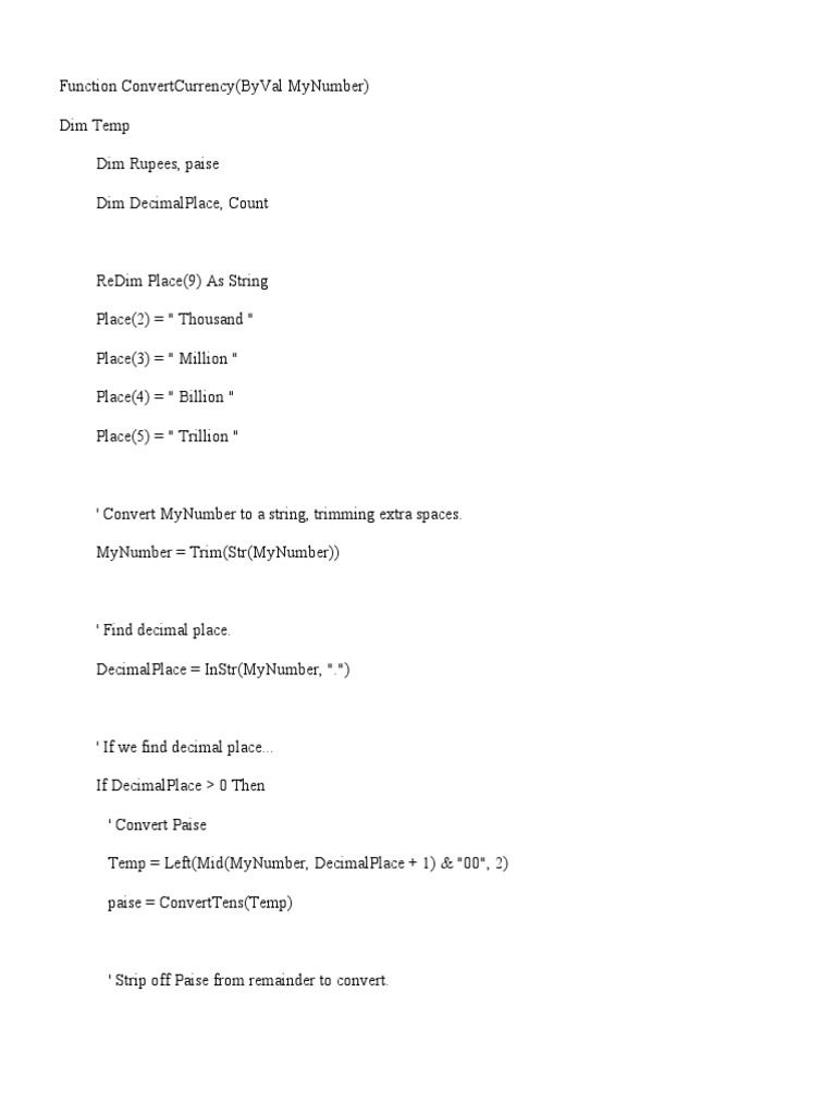 Convert Rupees to Words in Excel | PDF | Rupee | Computer Programming