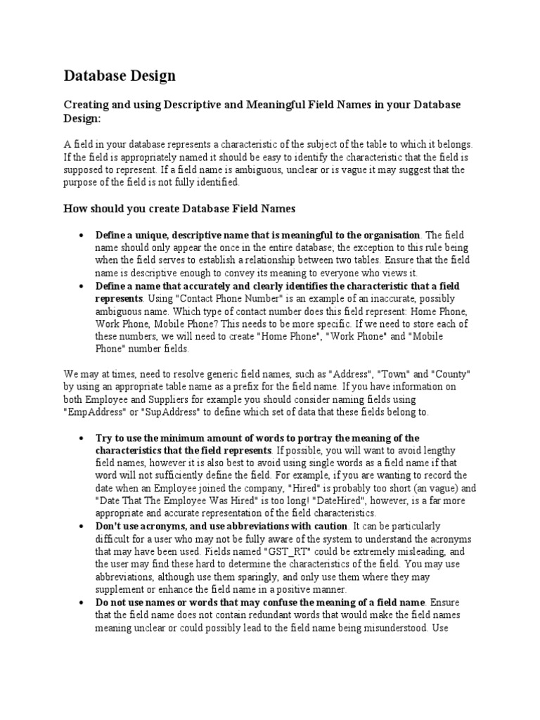 Database Design | PDF | Databases | Database Design