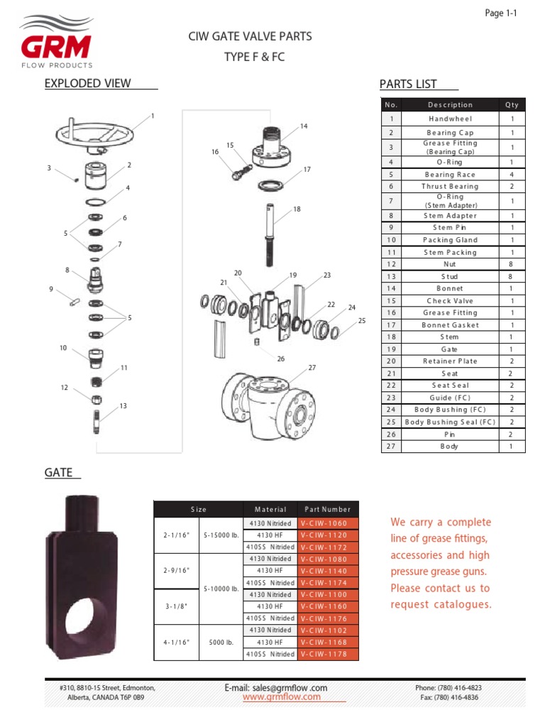 Gate Valve Parts Catalogue | PDF