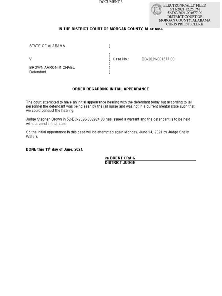 Order On Initial Appearance | PDF