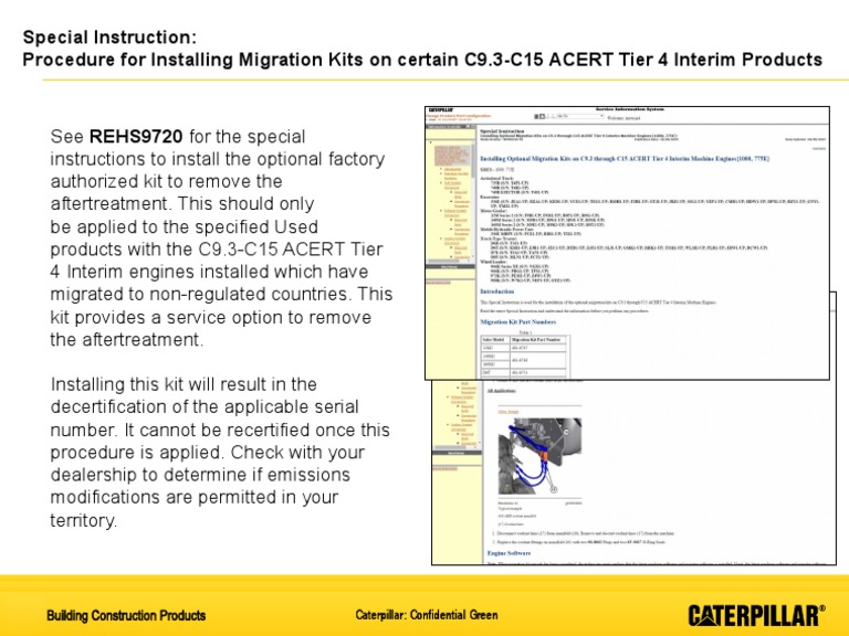 Special Instruction: Procedure For Installing Migration Kits On Certain ...