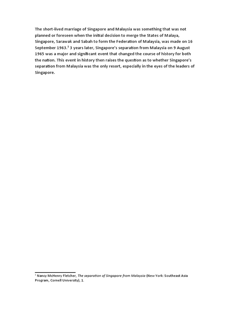 Singapore-Malaysia Separation History | PDF | Social Science | Travel