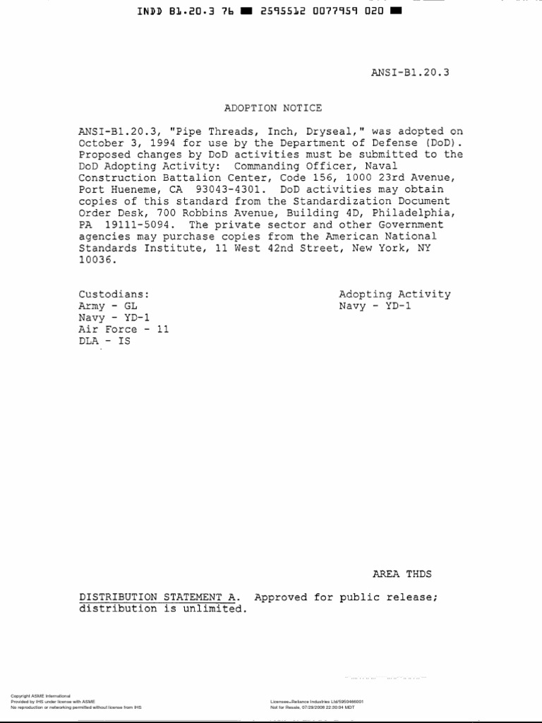 Of Dod 156, 1000: Distribution Statement | PDF | Mechanical Engineering ...