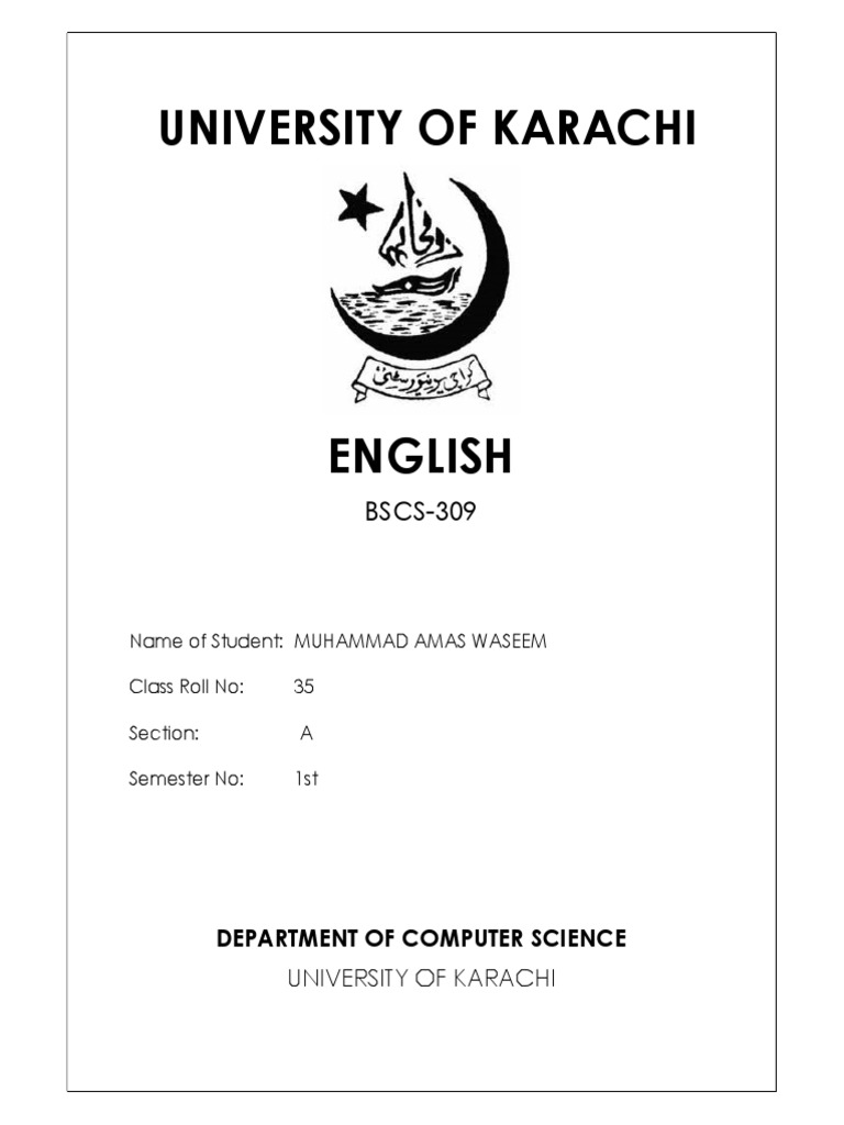 Eng Assg Front Page | PDF